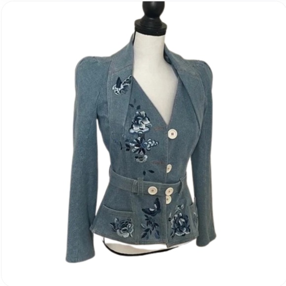 Dior | Jackets & Coats | Christian Dior Embroidered Flower Butterfly ...
